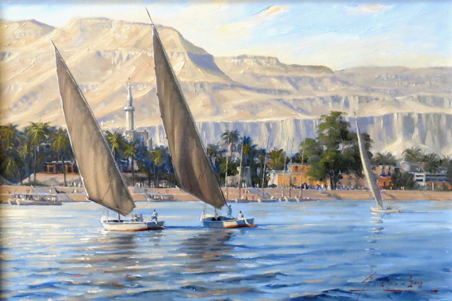 Feluccas on the Nile, Valley of the Kings, Egypt - John M. Horton O.B.C ...